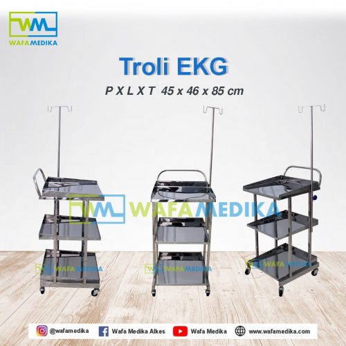 Troli yang digunakan untuk menyimpan mesin EKG - Wafa Medika