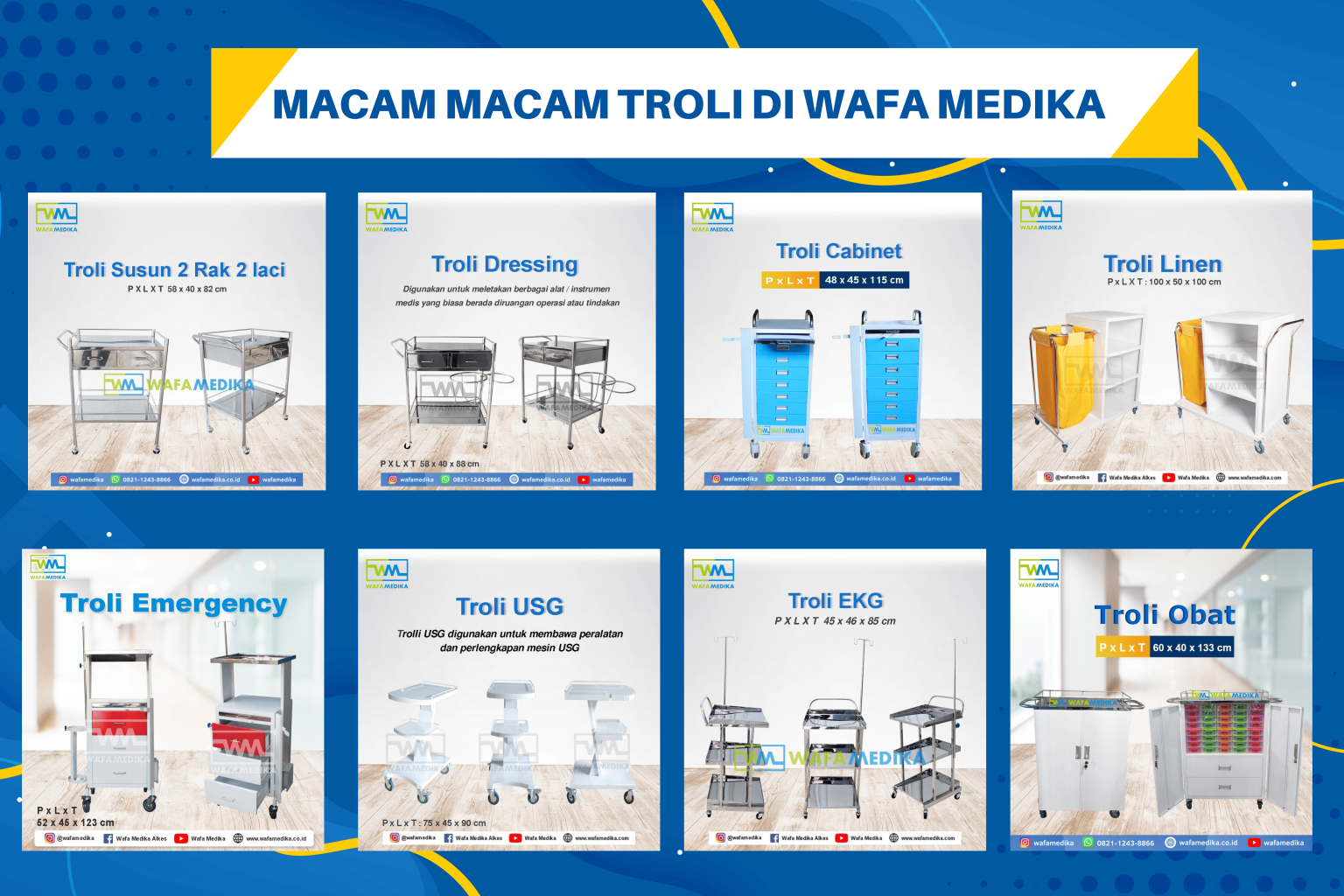 Macam-Macam Troli Rumah Sakit dan Fungsinya - Wafa Medika