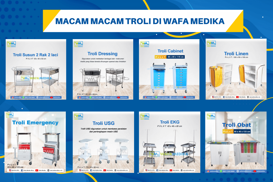 Macam-Macam Troli Rumah Sakit dan Fungsinya - Wafa Medika